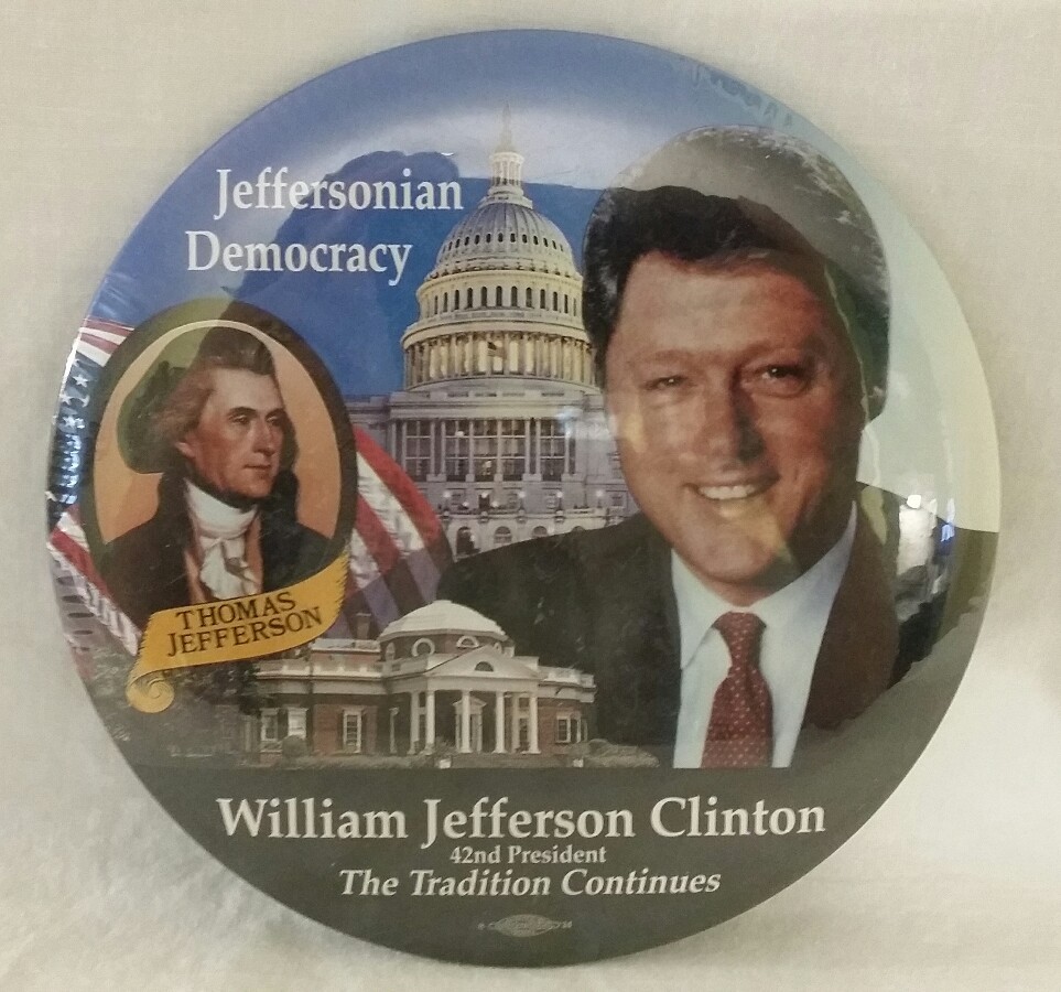 Vintage Pinback Button William Jefferson Clinton 42nd President 6" | eBay