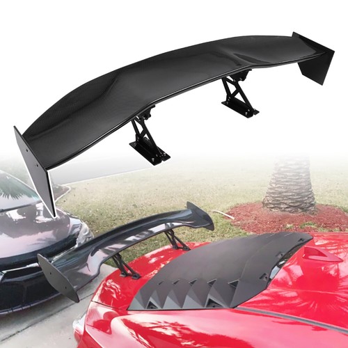 57" Adjustable Trunk Rear Spoiler Wing Universal GT ABS Black Carbon ...
