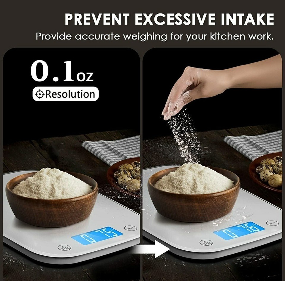 Nicewell Food Scale 22lb/10kg White Kitchen Scale for Baking Cooking ...