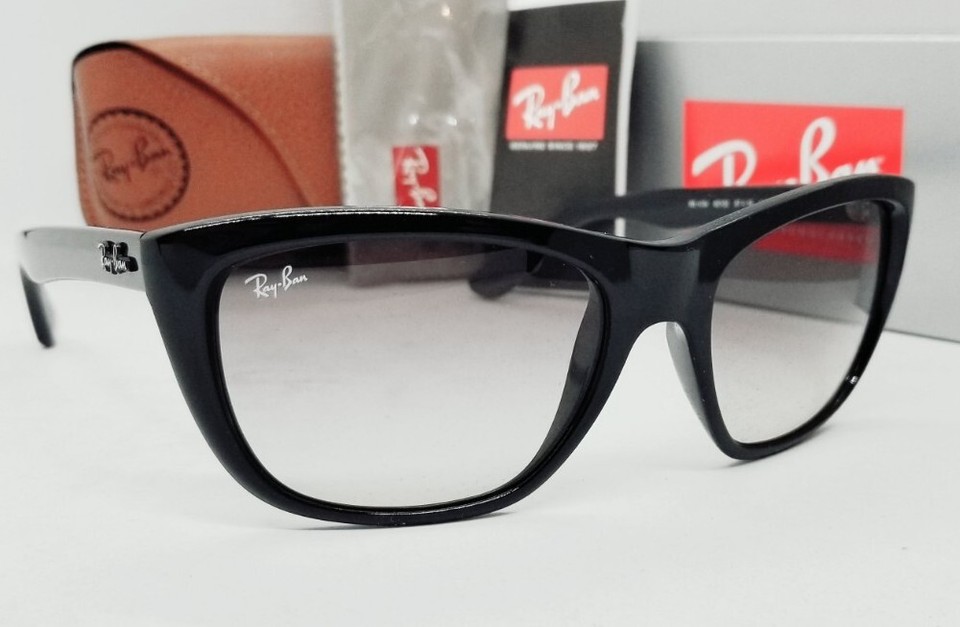 RAY BAN black/crystal grey gradient RB4154 601/32 57 sunglasses NEW IN ...