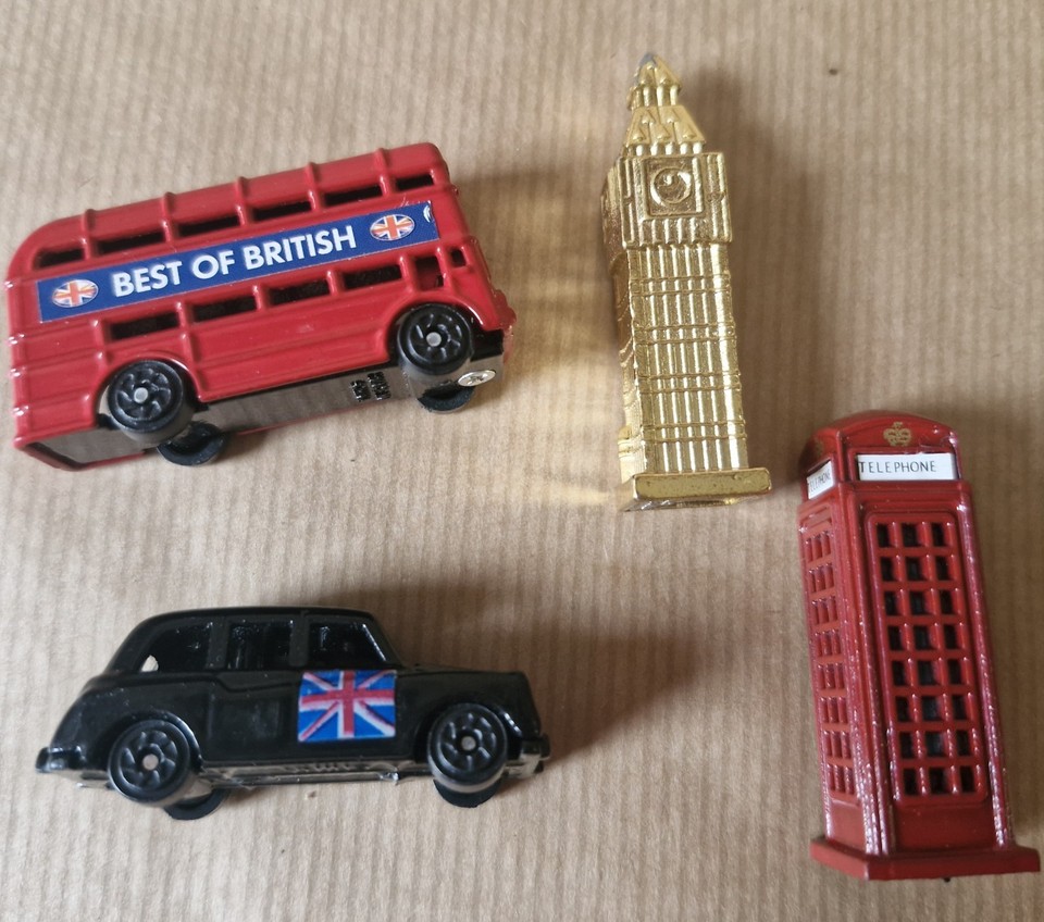 London Metal Small Models London Bus, Taxi/Black Cab, Big Ben, Phone ...