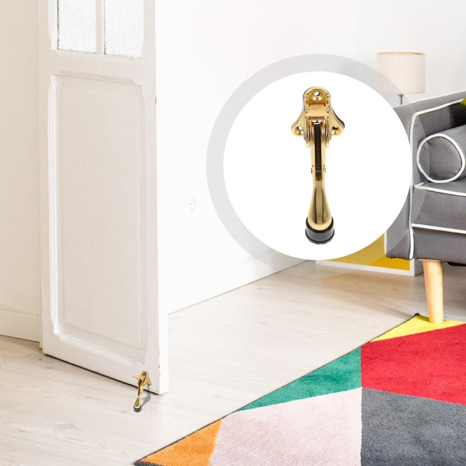 Safety Door Stopper Kick Down and Flipping Down Door Stops Wall ...