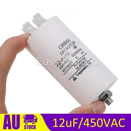 12uF CBB60 Wired Capacitor Start Run Capacitor for Motor pump splitter ...