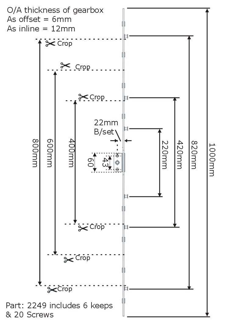 Gardinia Window Lock Rod Kit and Repairs Coldseal Tallon Offset for ...