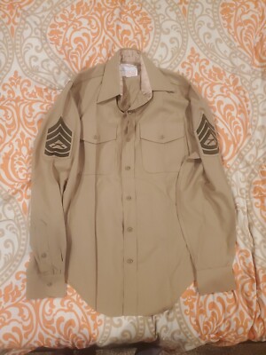US Marine Creighton Button-Down Long Sleeve Uniform Men SZ 15.5 35 ...