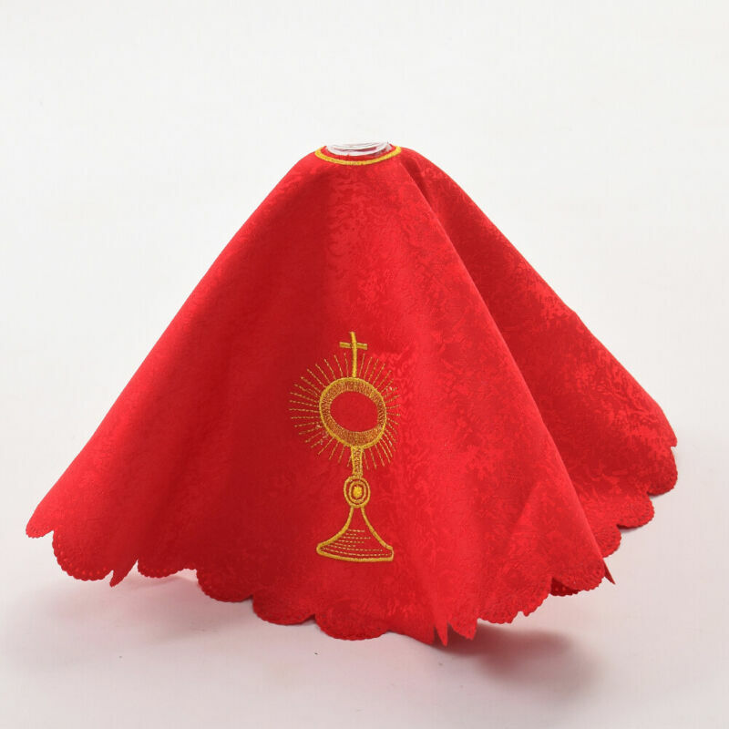 Christian Cross Embroidered Red Chalice Cover Veil Church Chalice Pall ...