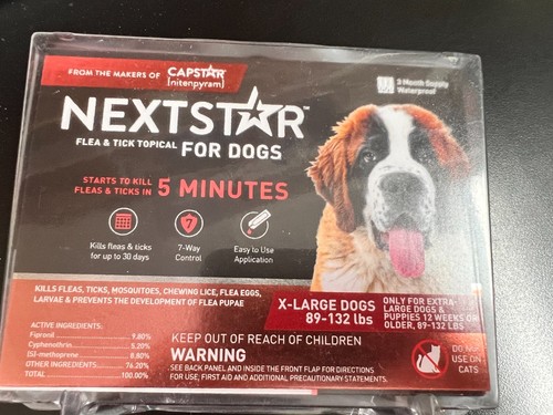 NEXTSTAR Flea and Tick Prevention for Extra Large Dogs 89 to 132 lbs 3 ...