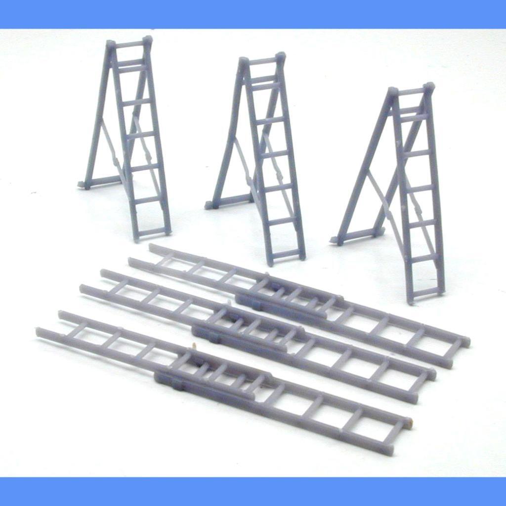 STEP LADDERS (3) EXTENSION LADDERS (3) 1/87 HO Scale Resin Print. | eBay