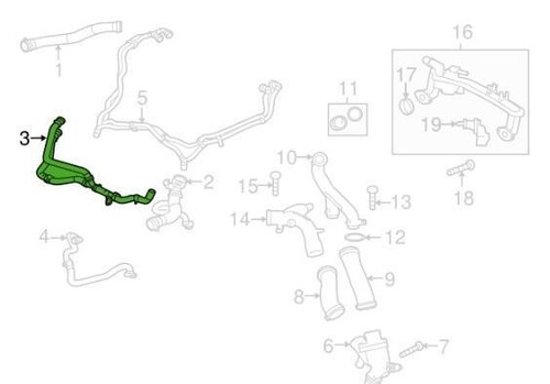 JAGUAR XK X150 Engine Cooling Owerlow Hose Genuine C2P13304 | eBay