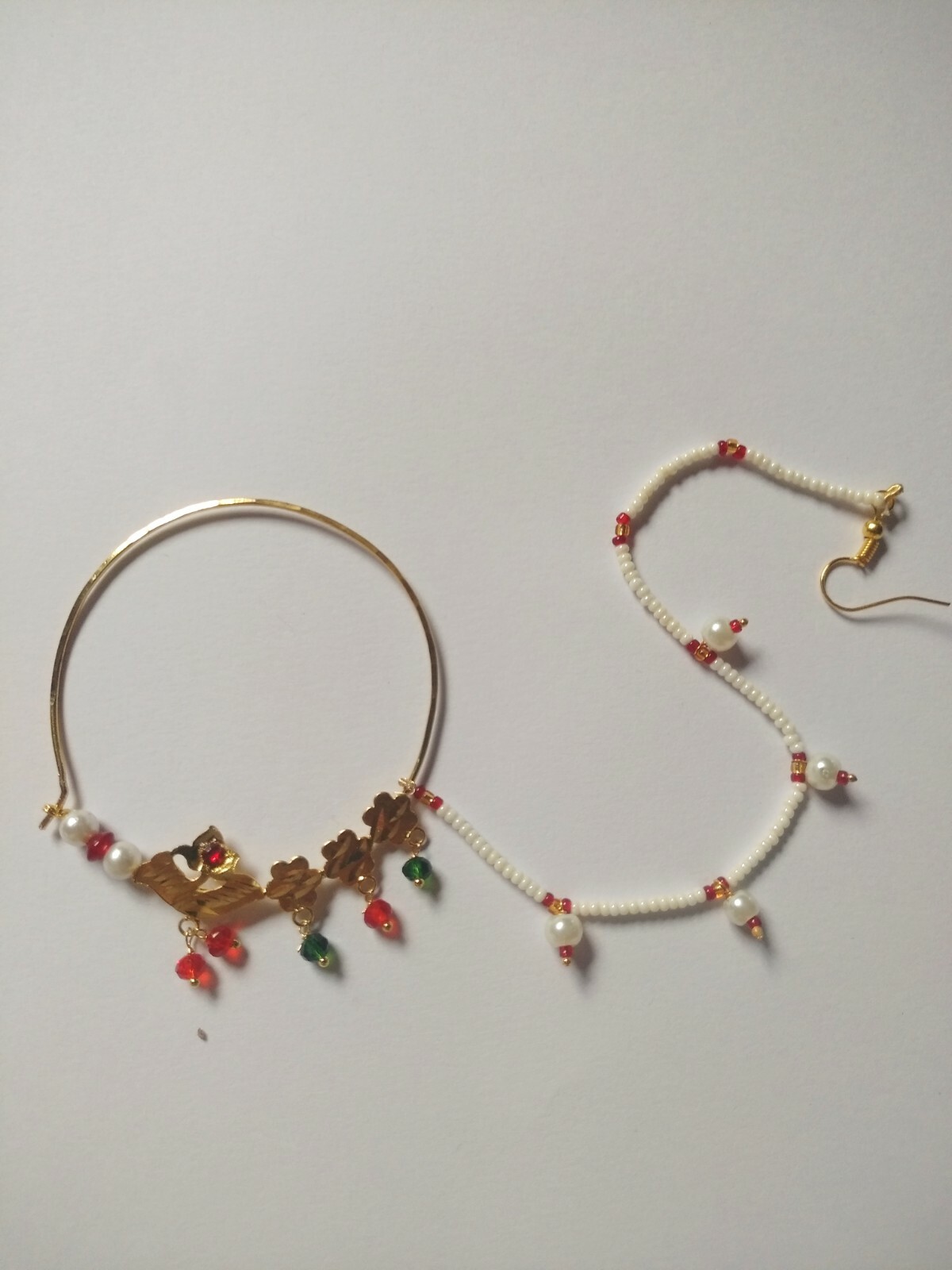 Bridal Piercing Decorated Wire Nose Ring Indian Nath Wedding Jewelry ...