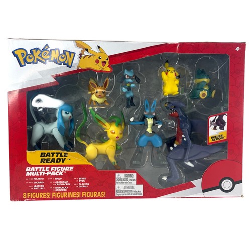 Pokemon Battle Figure 8 Pcs Gift Set Pikachu Eevee Lucario Garchomp ...