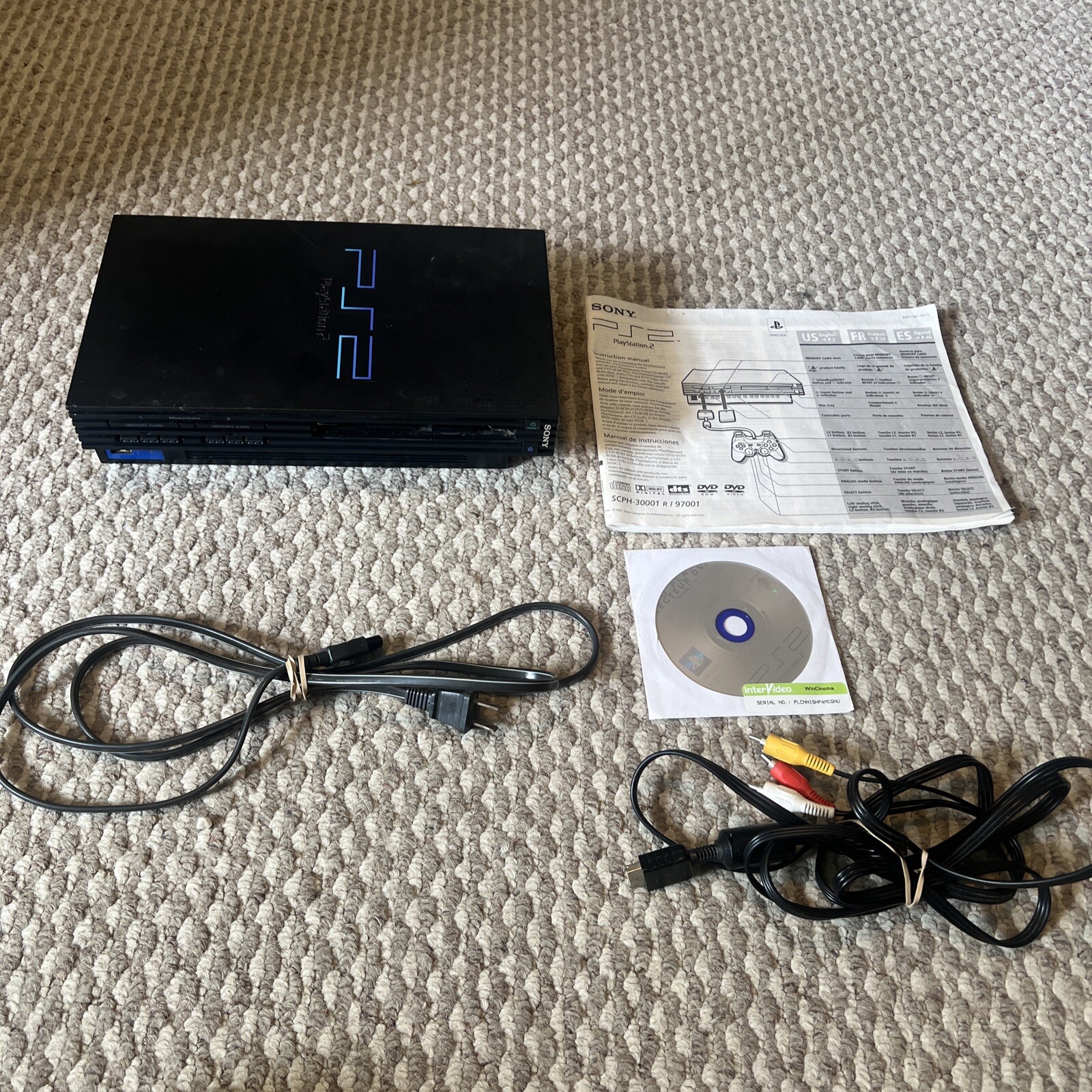 Sony PlayStation 2 PS2 Fat Console SCPH-39001 + Cords and Manual | eBay