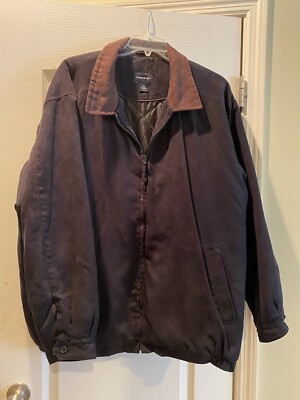 Men's Harbor Bay Full Zip Bomber Jacket Style Size 3XL Coat Black-Fully ...