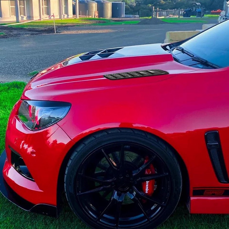 Carbon Fiber Front Car Hood Side Air Flow Vent Hole Cover Scoop Decor ...