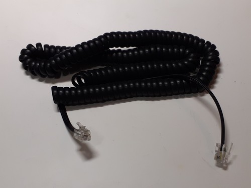 Cable Telephone Curly 4,5 Metres Connectors 4P Black | eBay Australia