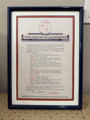 Red Skelton **Autographed** Pledge of Allegiance in Frame | eBay