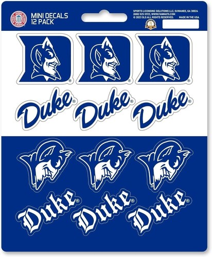 Duke University Blue Devils 12-Piece Mini Decal Sticker Set, 5x6 Inch ...