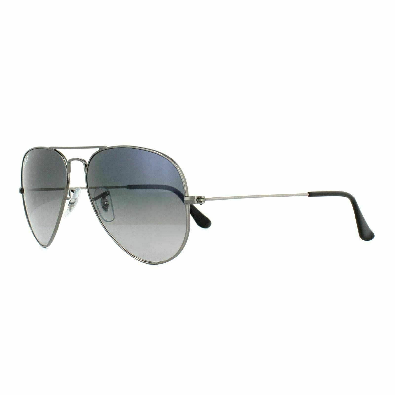 Ray-Ban Aviator Gradient Unisex Blue/Grey Lens Gunmetal Sunglasses ...