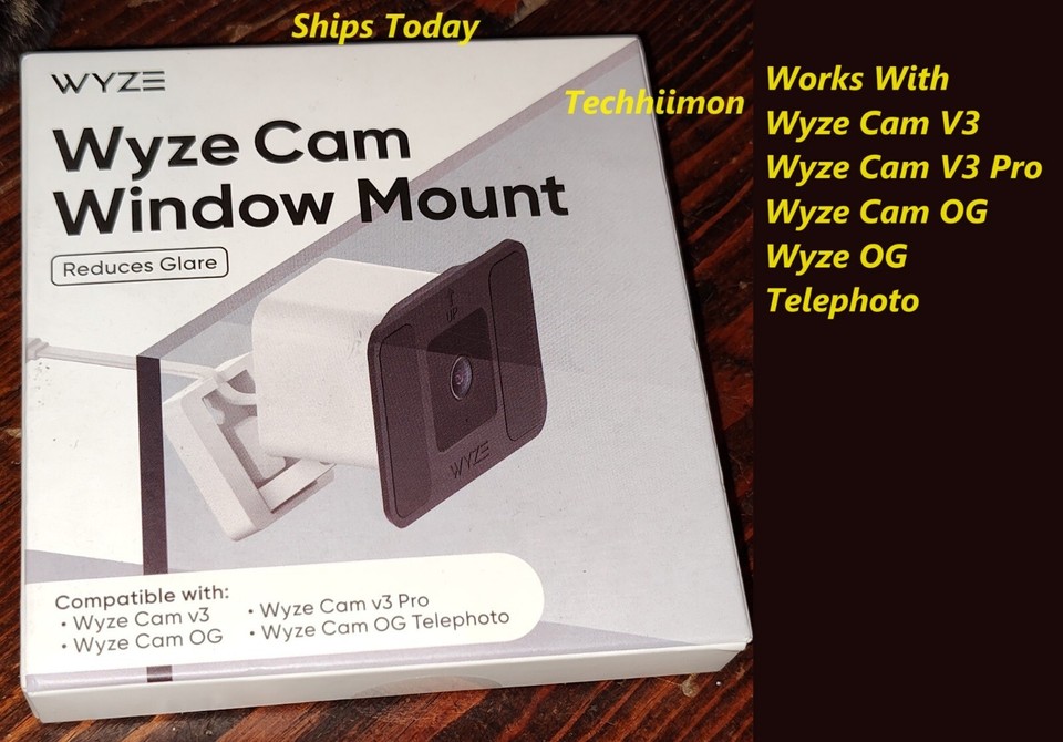 WYZE CAM WINDOW GLASS MOUNT V4 V3 OG PRO TELPHOTO NO GLARE ...