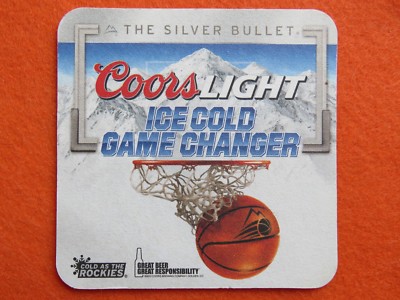 2013 Beer Coaster ~ COORS Light Silver Bullet ~ Ice COLD Basketball ...