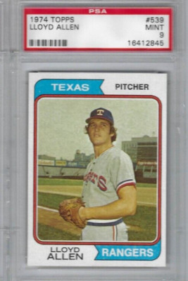 1974 Topps baseball card #539 Lloyd Allen Texas Rangers graded PSA 9 | eBay