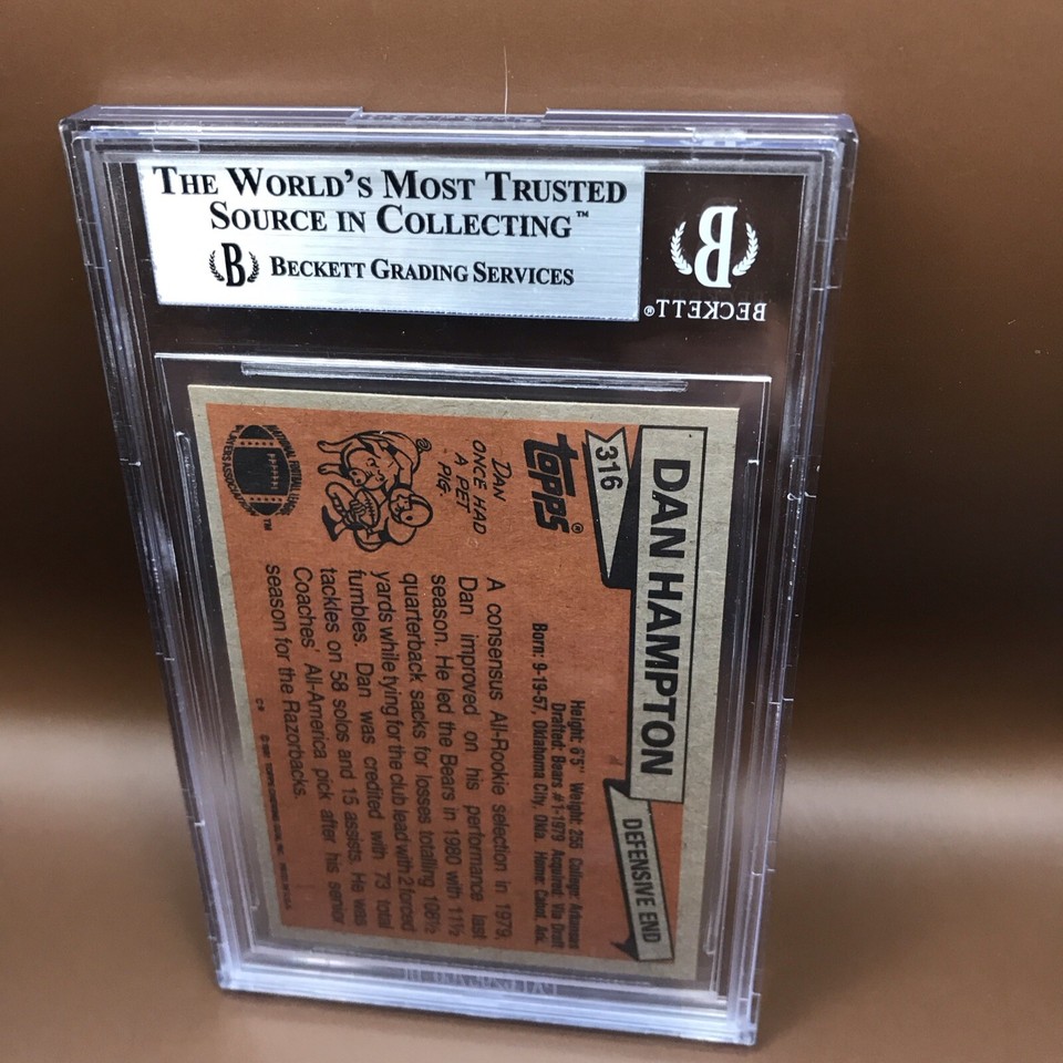 1981 Topps Dan Hampton Rookie RC Auto Autograph #316 BGS Authentic | eBay
