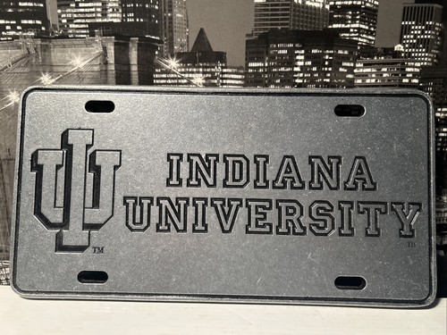 Vtg Indiana University Hoosiers Rare Heavy Metal License Plate NCAA ...