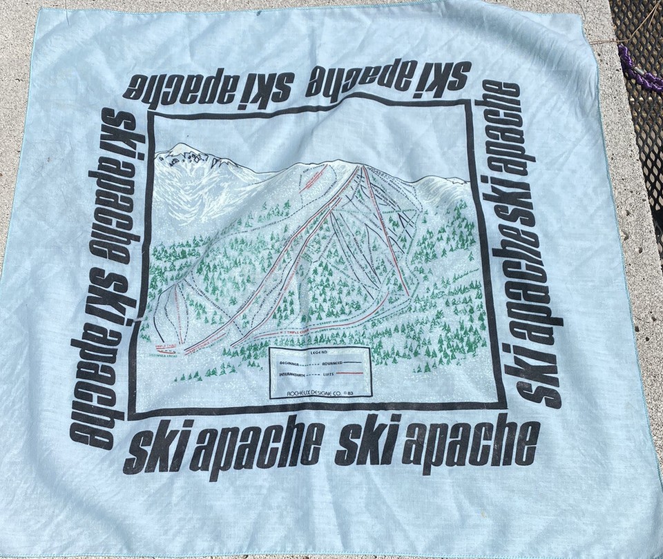 Ski Apache -Skiing Cotton LT Blue Scarf /Snot Rag/ Bandana 21"x 21" | eBay