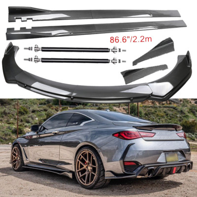 Carbon Fiber Front Bumper Lip Spoiler Splitters Body Kit For Infiniti ...