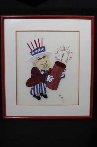 Bunka Shishu Japanese Uncle Sam Embroidery Framed Art Master Mary ...