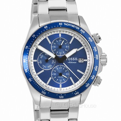 FOSSIL Autocross Mens Dual Time Multifunction Watch, Blue Dial ...
