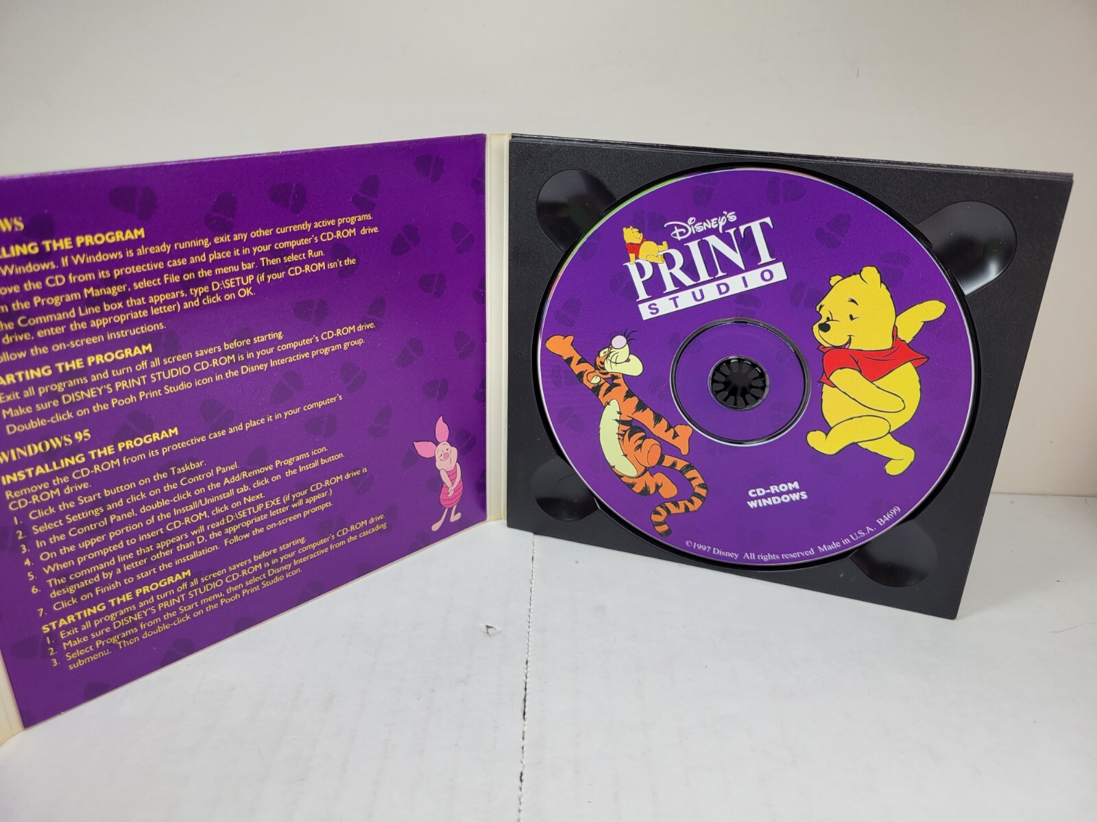 Disney's Print Studio Winnie the Pooh PC 1997 CD-Rom Disney Interactive ...