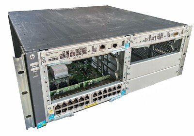 HP ProCurve J9850A Switch 5406R zl2 PoE+ w/ J9827A, J8726A, J9986A, 2x ...