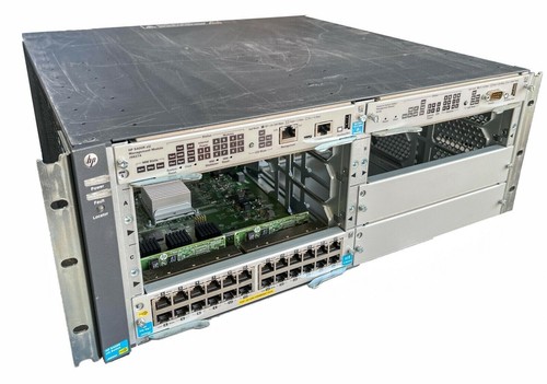 HP ProCurve J9850A Switch 5406R zl2 PoE+ w/ J9827A, J8726A, J9986A, 2x ...