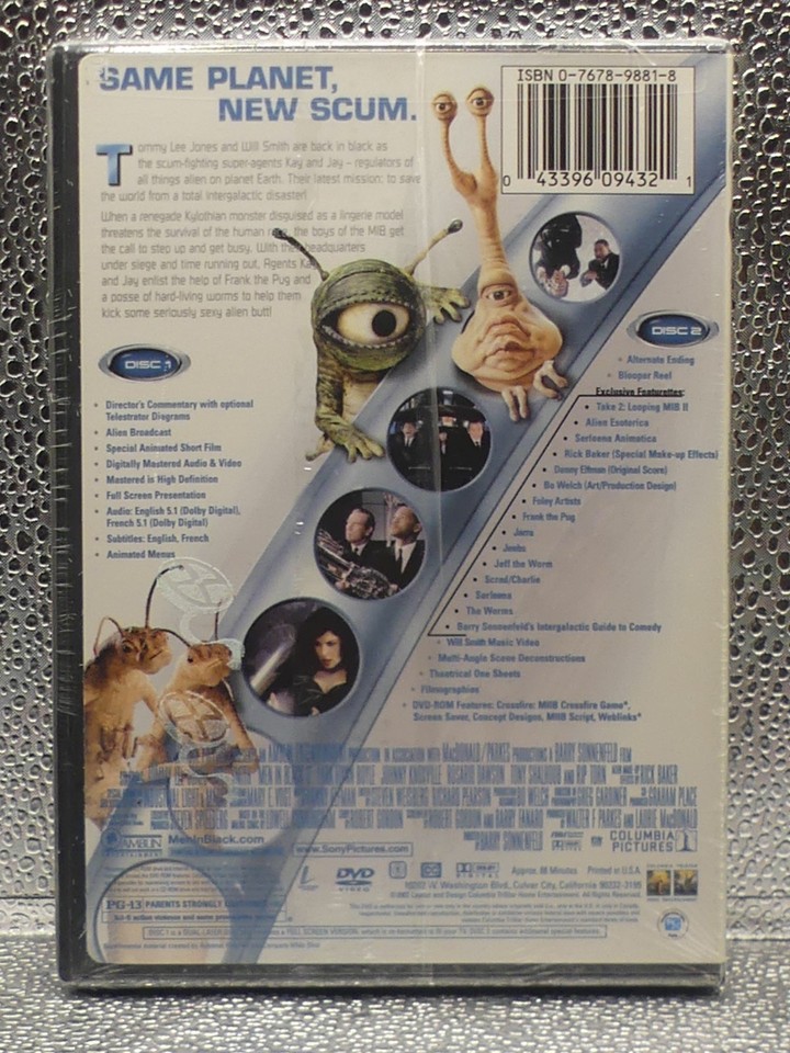 Men In Black II MIIB Full Screen Special Edition PG-13 CC DVD New ...