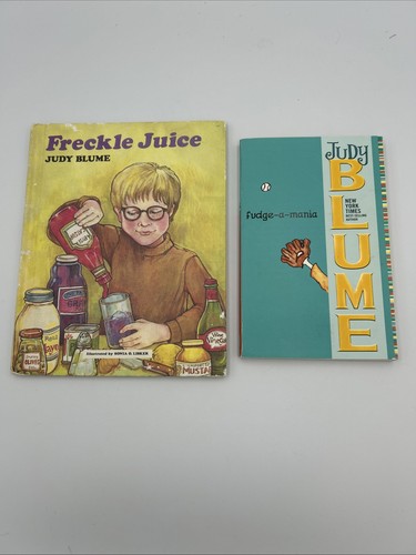 Vintage Judy Blume Book Lot: 1971 Freckle Juice Judy Blume HB & Fudge A ...