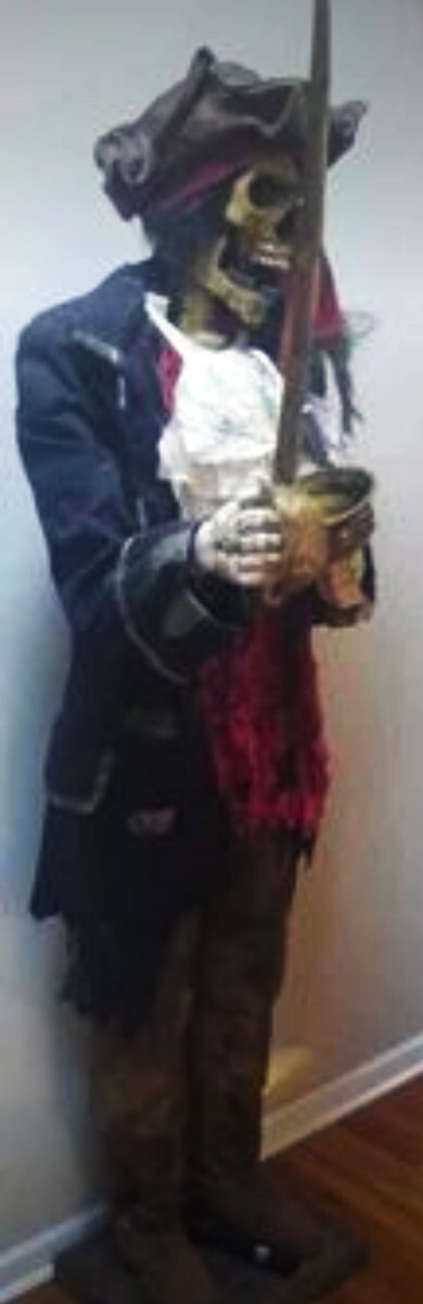 Gemmy Dead Eye Drake Pirate Skeleton RARE Prop Halloween 6ft ...