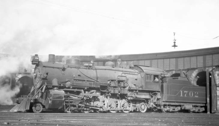 AT&SF Santa Fe Railroad locomotive engine No. 1702 type 2-10-2 OLD ...