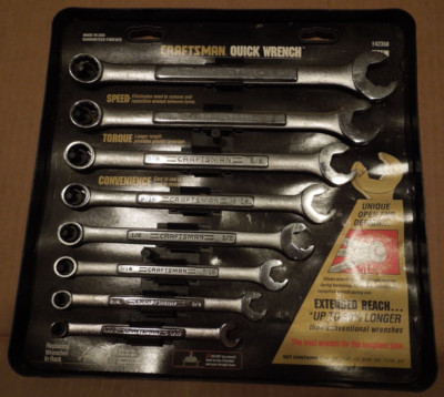 Complete CRAFTSMAN QUICK WRENCH 942358 SAE 8 Piece Set 12 Pt NOS ...