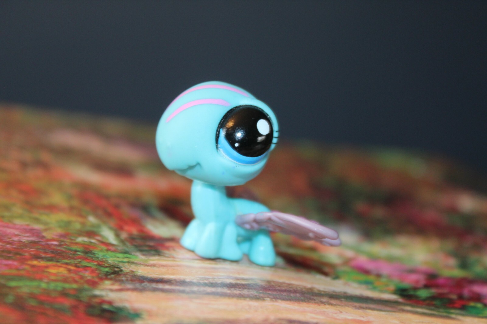 {Littlest Pet Shop} LPS #1725 Aqua DRAGONFLY Purple Wings Insect 2006 ...