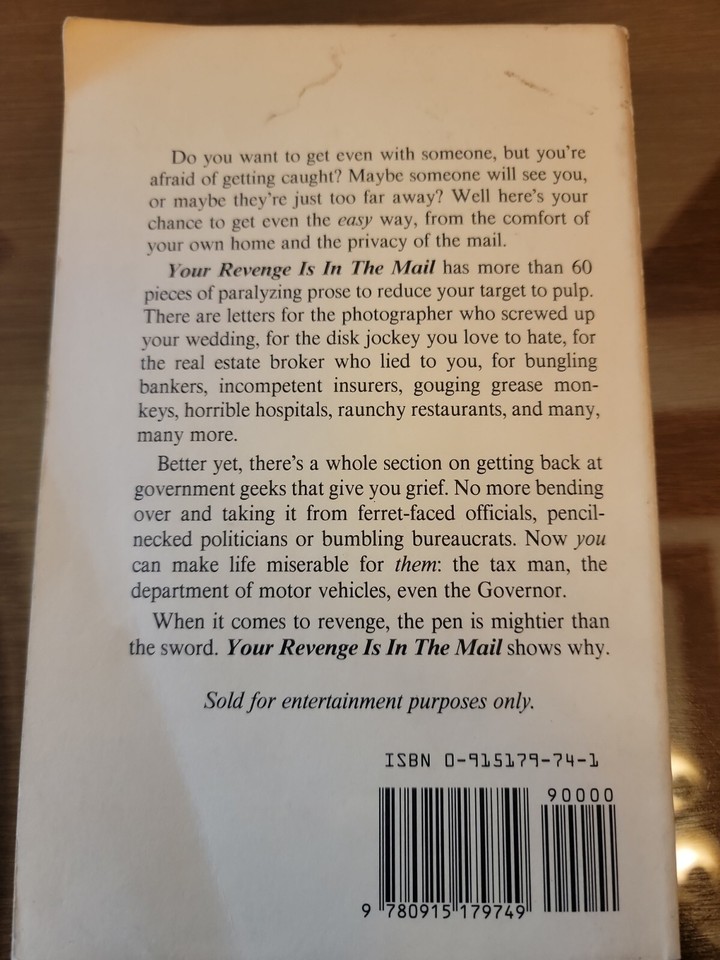 Your Revenge Is in the Mail by Keith Wade (1988, Trade Paperback) 9780915179749 | eBay