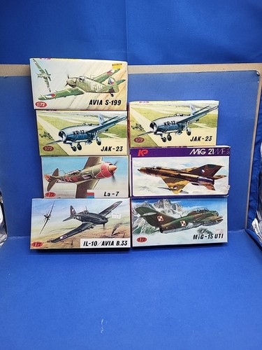 Vintage KP Kovozavody Prostejov Avia Jak La 7 7 Open Box Model Kits 1/ ...