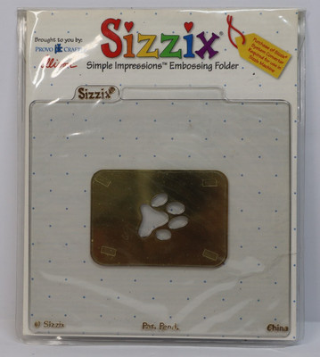 Sizzix Simple Impressions Embossing Folder PAW PRINT 38-9645 | eBay