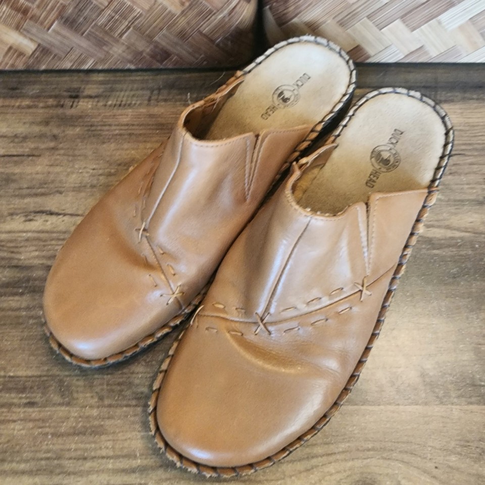 Duck Head Shoes Women's Size 9.5 M Light Brown Leather Wedge Mule Clog ...