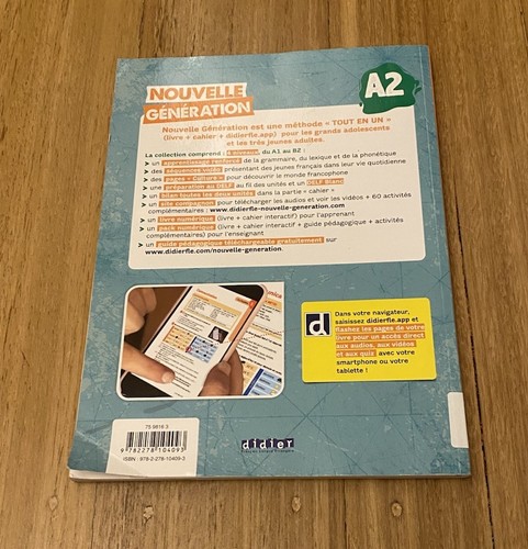 Nouvelle Generation A2 Methode De Francais #EB85 | eBay Australia
