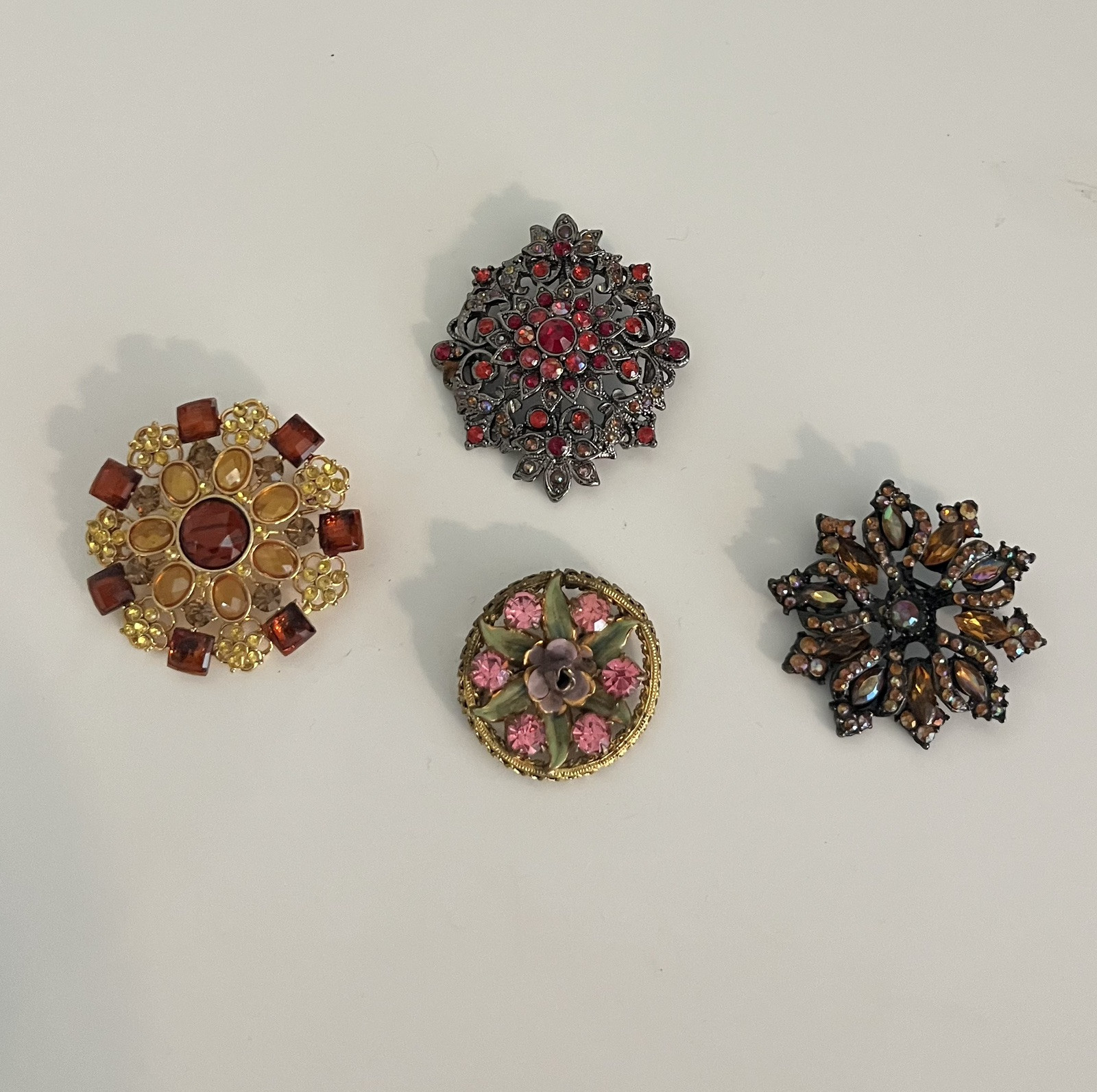 Antique Vintage Brooch Brooches Pins 1940s Set of 4 - Gem
