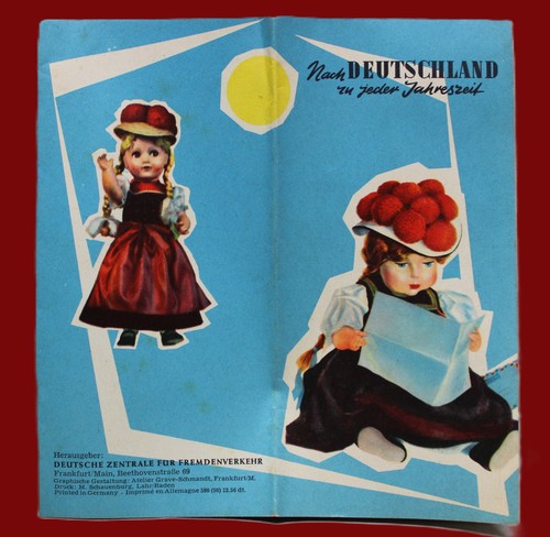 DEUTSCHLAND GERMANY TOURISM BROCHURE GUIDE MAP 1956 IN GERMAN LANGUAGE ...