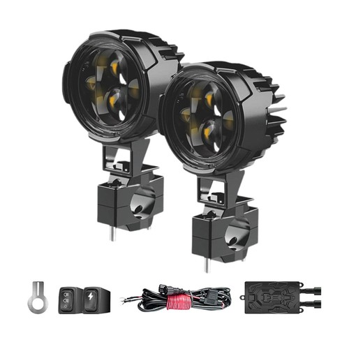 2x Motorcycle LED Spotlights Waterproof Fog Light 10000LM Turn Signal ...