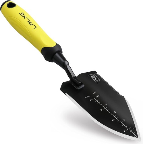 Garden Trowel - Heavy Duty Stainless Steel, Ergonomic Rubber Yellow ...
