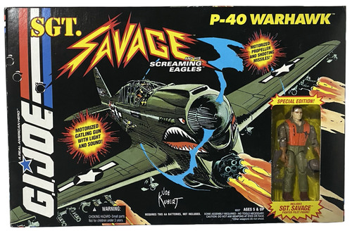 GI Joe P-40 Warhawk Sgt. Savage Vintage 1994 Fighter Plane w Action ...